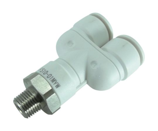 ●適合チューブ外径D（mm）：10×10●接続口径：R1/8●六角対辺（mm）：17●使用圧力：1MPa（空気）、0.3MPa（水）●使用流体：空気、水●流体温度（℃）：-5〜60℃（空気）、5〜40℃（水）●材質／仕上：本体／ステンレス（...