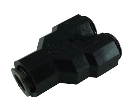 ●適合チューブ外径D（mm）：6×6×6●使用圧力：1MPa●使用流体：空気●使用温度範囲：-5〜60℃●材質／仕上：本体／ポリアセタール（POM）、シールゴム／ニトリルゴム（NBR）●原産国：日本●コード番号：158-8869