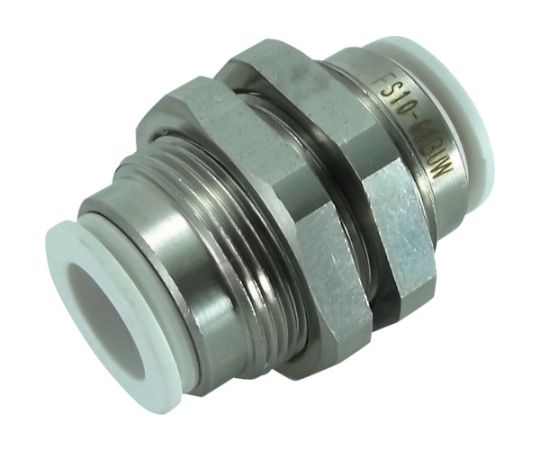 ●適合チューブ外径D(mm)：10×10●接続口径：M20×1●流体温度(℃)：-5〜60(空気)●六角対辺(mm)：24●使用圧力：1MPa(空気)、0.3MPa(水)●使用流体：空気、水●材質／仕上：本体／ステンレス（SUS303）+難...