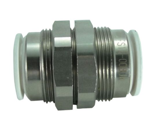 ●適合チューブ外径D(mm)：12×12●接続口径：M22×1●流体温度(℃)：-5〜60(空気)●六角対辺(mm)：24●使用圧力：1MPa(空気)、0.3MPa(水)●使用流体：空気、水●材質／仕上：本体／ステンレス（SUS303）+難...