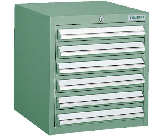 ●軽量型で卓上用でも使用できるキャビネットです。●オールロック機構です。●引き出しはシングルレール機構です。●間口（mm）：392●奥行（mm）：412●高さ（mm）：420●最大積載量（kg/台）：180●本体色：グリーン●引出し：H60...
