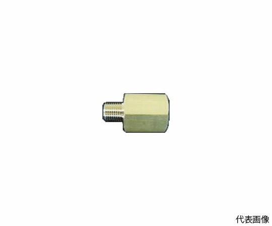 ●高圧ガス配管用。●接続サイズ：R1/2×G1/2●使用流体：窒素・酸素・アルゴン・空気など●設計温度：-10〜75℃●用途：高圧ガス用継手●適合流体：N2.O2.Ar、Air、CO2、He、H2●ネジサイズA：R1/2●ネジサイズB：G1...