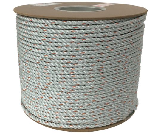 ●軽量で水に強く、強力でスレにも強いロープです。●荷役などでは、陸海問わず作業性に良いロープとして使用されています。●船舶、農園芸、各種作業など。●色：グレー●線径（mm）：6●長さ（m）：200●包装形態：ドラム巻●材質／仕上：ポリプロピ...
