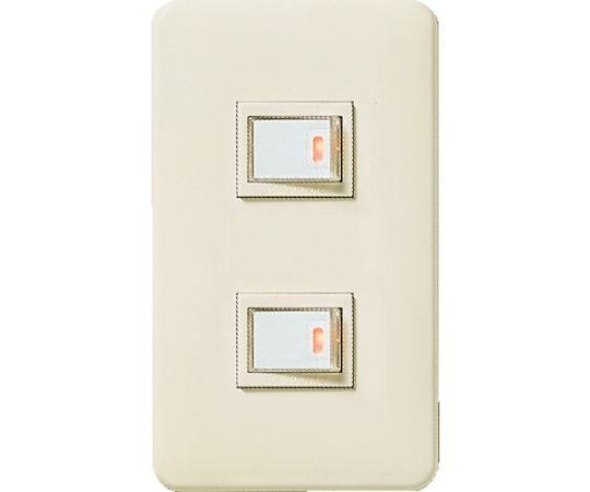 ●片切タイプの埋込ほたるスイッチBです。●定格：15A 100V●スイッチ数：2●幅（mm）：70●長さ（mm）：120●厚さ（mm）：44.5●色：ミルキーホワイト●ネームカバー付●モダンプレート付●原産国：日本●コード番号：763-2363