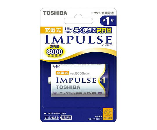 ●1回の充電で長く使える高容量●フル充電しておけば1年たってもすぐ使える●つぎ足し充電ができる●入数：1PK(1本)●タイプ：単1形●電圧(V)：1.2●コード番号：807-1281