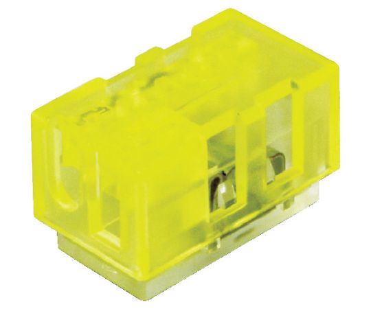 ●より線（圧接）と単線（差込）の終端接続が可能です。●より線の圧接接続は市販のプライヤで簡単にできます。●機器内での電線接続・中継に。●極数：2●色：黄透明●差込線数(本)：2●使用温度範囲(℃)：最高使用温度：120℃●定格電流：5A●長...