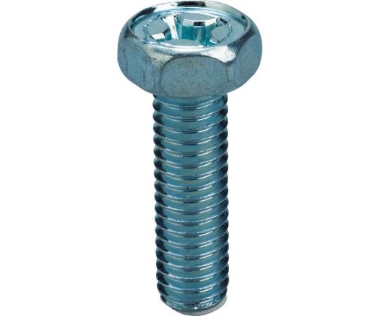 ●アプセットタイプの十字穴付六角ボルトです。●締付工具は、レンチもしくはドライバーの両方の使用が可能です。●環境に配慮した三価クロメート品です。●寸法（mm）d：M3●寸法（mm）L：15●ねじピッチ（mm）：0.5●ねじ部長さ（mm）：1...