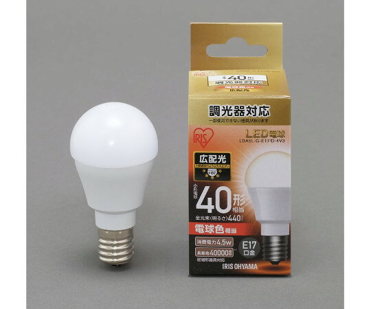 ●白熱電球のように広範囲に明るい広配光タイプなので、トイレや階段などの照明に最適なLED電球です。●口金サイズがE17口金なので、照明器具を替えることなくご使用いただけます。●調光器対応で密閉形器具にご使用可能です。●断熱材施工器具にはご使...