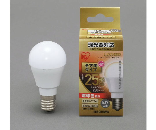 ●白熱電球のように広範囲に明るい広配光タイプなので、トイレや階段などの照明に最適なLED電球です。●口金サイズがE17口金なので、照明器具を替えることなくご使用いただけます。●調光器対応で密閉形器具にご使用可能です。●断熱材施工器具にはご使...