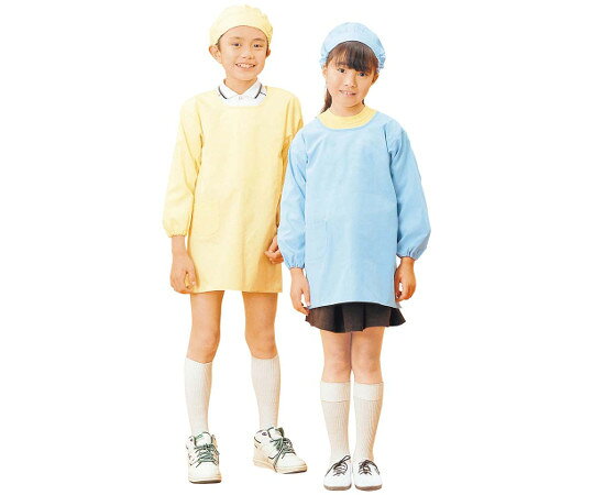 ●カラー給食衣●外寸1（mm）：着丈80×肩巾44×胸囲100×袖丈50（cm）●材質1：ポリエステル65％●材質2：綿35％●材質3：ブロード●コード番号：7585020
