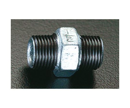 ●材質：黒心可鍛鋳鉄製●最高圧力：1MPa●呼び径（A呼称）：25●ねじサイズ（R）：1"●対辺（mm）：38●全長：52mm●入数：1個●JIS B 2301