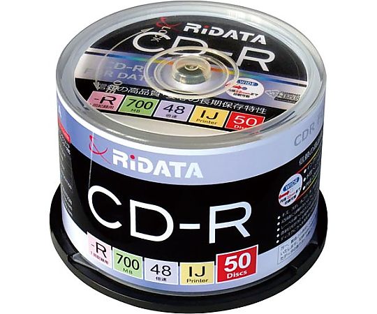 ●ワイド印刷対応！便利なスピンドルタイプ。●倍速：1—52倍●容量：700MB●ケース：スピンドルケース●レーベルカラー：ホワイト●レーベル印刷：インクジェットプリンタ対応●印刷エリア：22—118mmワイド印刷●生産国：海外製●規格：CD...