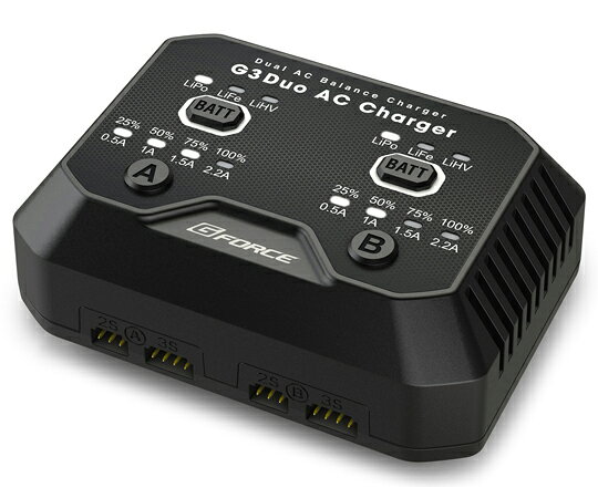 ●LiPo/LiFe/LiHVバッテリーを2本同時にカンタン・急速充電！●家庭用のコンセント（AC100V）から、2本のバッテリーを同時に充電可能。●2つ充電ポートは独立しており、LiPoとLiFe、LiPoとLiHVなど、異なる種類のバッ...