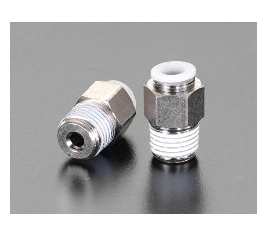 ●材質：真鍮●使用流体：空気●使用圧力：0/1MPa(0/10kgf/cm2)●使用温度：‐15/60℃●チューブ外径：12mm●取付ねじ：R（PT）3/8”●工具不要のワンタッチ継手●入数：2個●コード品番：EA140HH-123