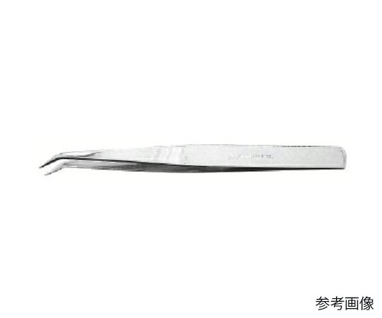 ●微小なパーツ類をつかむことのできる先の細いピンセットです。●つまんだ品物が見やすい先曲ピンセットです。●細かなパーツのつまみ作業に●全長（mm）：150●幅（mm）：11●先端幅（mm）：0.5●先端：先曲型●材質／仕上：ステンレス（SU...