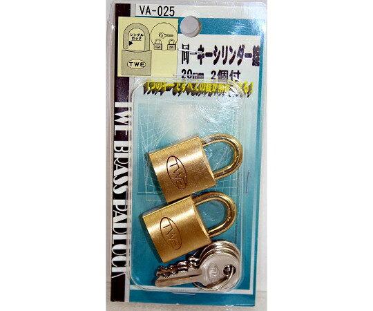 商品名:和気産業 同一キーシリンダー錠　20mm　2個入 1セット(2個入) VA-025●1つのキーですべての錠が解錠できる！●バッグなどの簡易施錠に●純正キー以外で解錠しないでください。●鍵穴に油を差さないでください。●規格：20mm●...