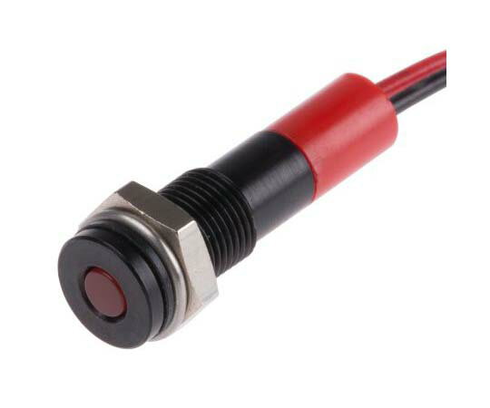 ●UL●固定ナット、スプリングワッシャ●LEDインジケータ、6　mm取り付け、12　/　24　V　dc、埋込型ベゼル、ワイヤ●信頼のRSブランドがお届けするこれらのLEDインジケータは、拡散エポキシレンズと埋込型クロムベゼルを備えています。...