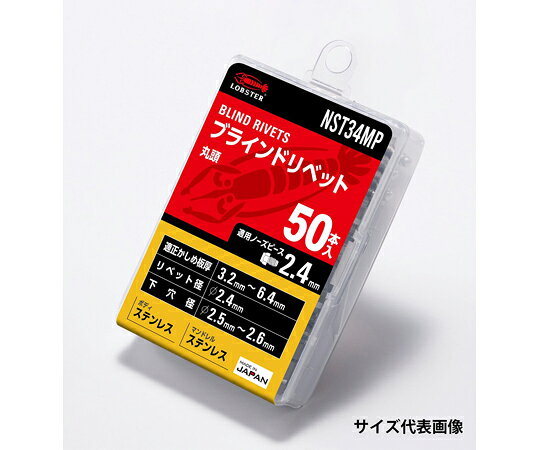 ●ブラインドリベット（丸頭）／NST●ステンレスボディ●ステンレスマンドレル●保管に便利な樹脂ケース入り。●片側から複数の母材をワン・アクションで締結できます。●標準的な形状で、サイズ、材質も豊富にあります。●ブラインドリベット作業にはエビ...