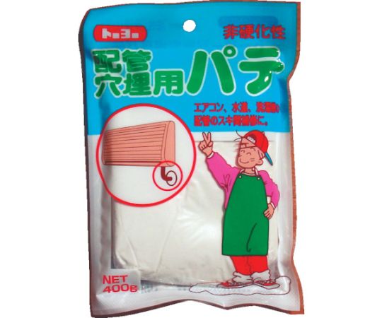 ●作業後すぐに使用でき、手につきにくく、物によくつきます。●エアコンの配管取付部のすき間や充填穴埋めに。■仕様●色：白●容量（g）：400●施工面積：13cm×13cm（1cm厚）●非硬化●作業時間：そのまますぐ●仕上時間：そのまますぐ●材...
