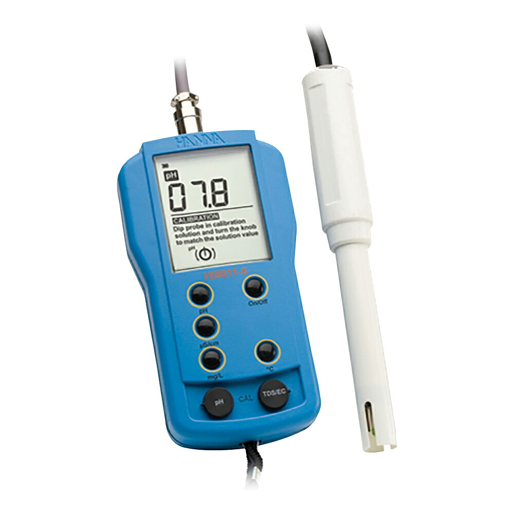 ●1本の電極でpH/EC/TDS/℃を測定できるポータブルタイプの測定器です。pH、ECともに手動で1点校正のため入門器としてオススメ。※トレサビリティ対応（別料金）●本体カラー：青●測定範囲：pH/0.0〜13.0（本体表示は0.0〜14...