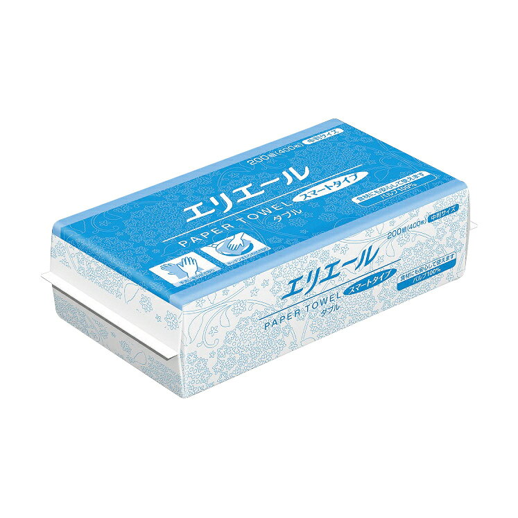 ●パルプ100％のペーパータオル。●食材にも安心して使用でき、ダブルで柔らかい肌ざわりです。●規格：中判●入数：200組●シート：230×210mm●販売単位：35袋×5ケース