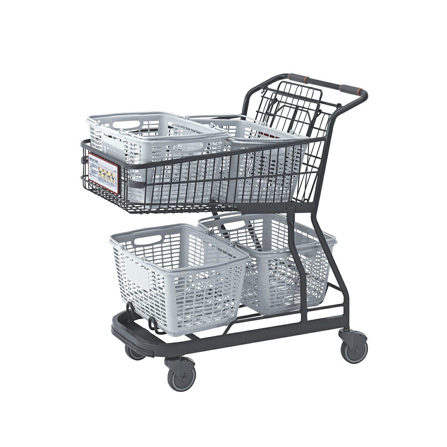 ショッピングカート（76G） KAWAJUN河淳GA220●入退院荷物の運搬やバックヤードの荷物運搬など様々な用途で使える大型タイプ。●未使用時はネスティング収納で省スペース保管ができます。