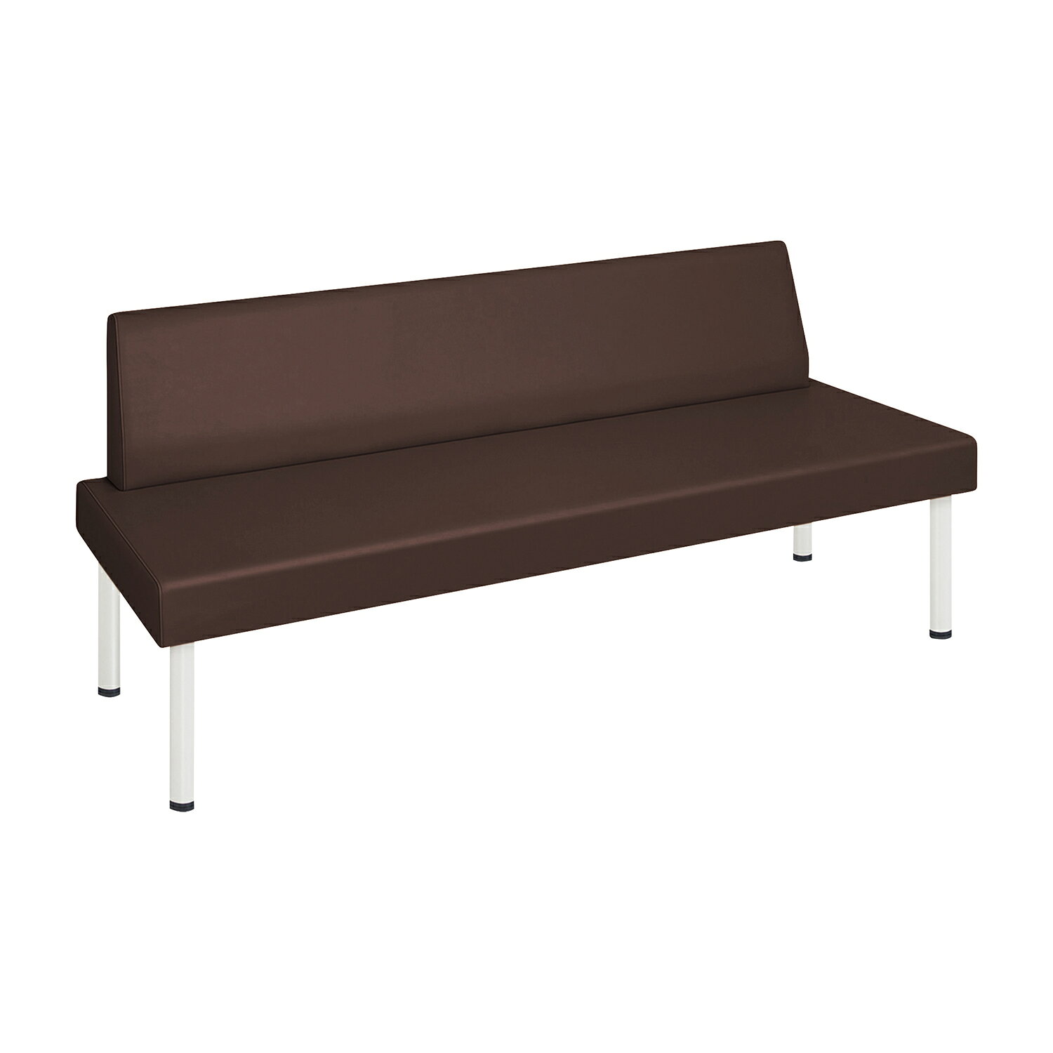 STスミス（01） ビニルレザー茶高田ベッド製作所TB-1489-01(100X72CM)●コストパフォーマンスを追求した背付きタイプの廉価版待合室ベンチ。●背部を座シート内に収めることで物流コストを削減。簡単組立＆軽量。●床面との隙間を微...