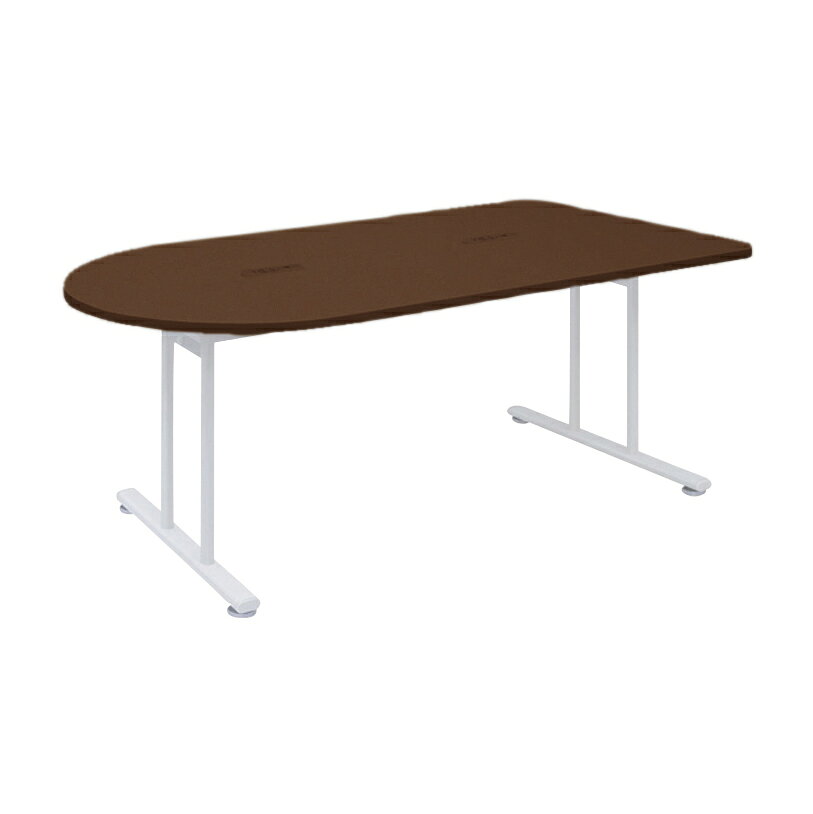 ナーステーブルEV（02）H70 ブラウン高田ベッド製作所TB-1577-02(90X240CM●カンファレンス等に使用可能な医療施設向けの片側円形型テーブル。●ホワイトと2種類の木目調から選べるポリエステル化粧板仕上げ。●パソコン等の電子...