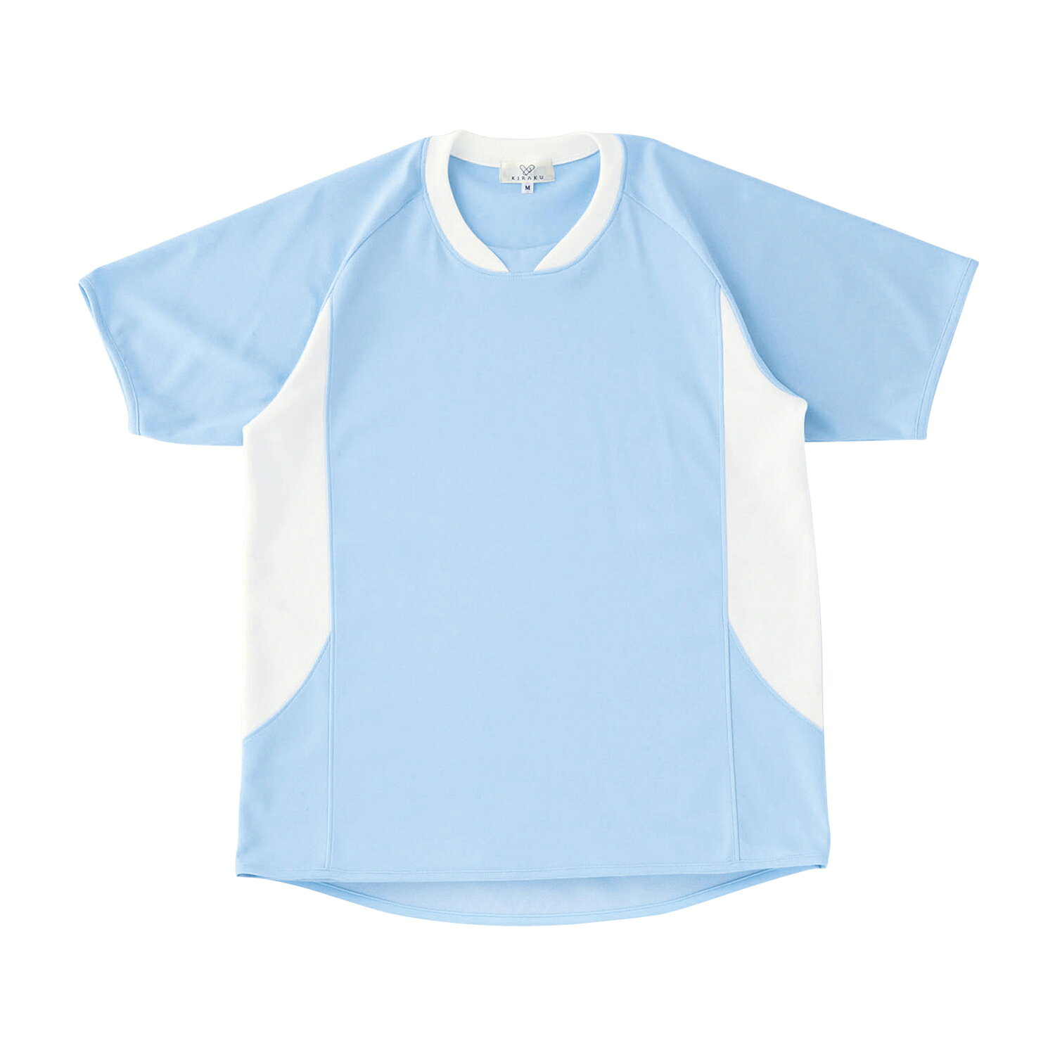 キラク　入浴介助用シャツ（男女兼用） SS サックス（＃70） キラクトンボCR108(SS)●エプロンがいらない超撥水入浴介助ウェアです。●水をはじくのでエプロンなしでも入浴介助ができます。●ニットだからムレにくく通気性に優れています。