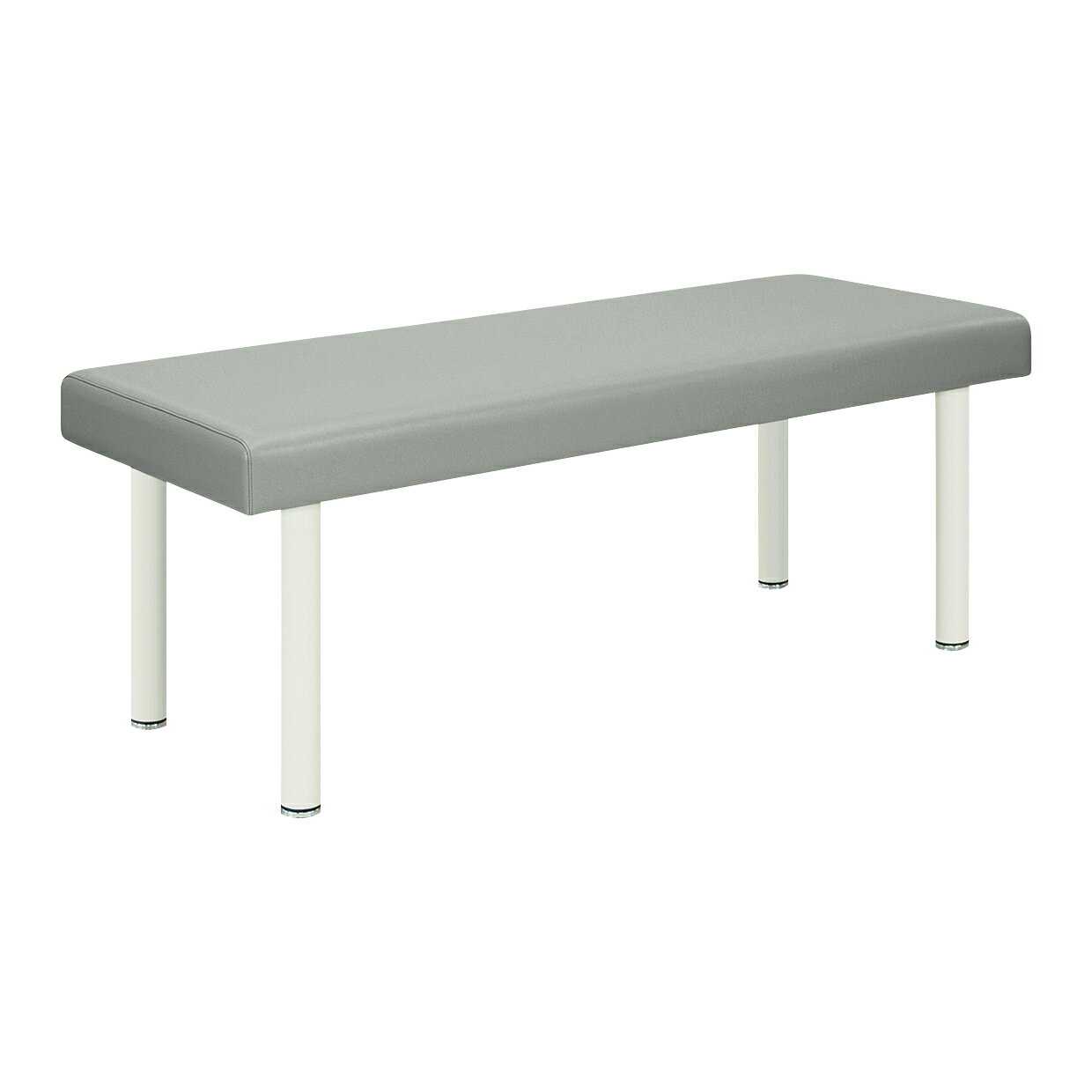 診察台（小児用） ビニルレザーグレー高田ベッド製作所TB-183(55X150X50CM)●子供の身長に合わせた小児専用サイズ。●脚部を外側に取り付けることで外観上の安心感と安定性があります。●床面との隙間を調節できるアジャスター付。