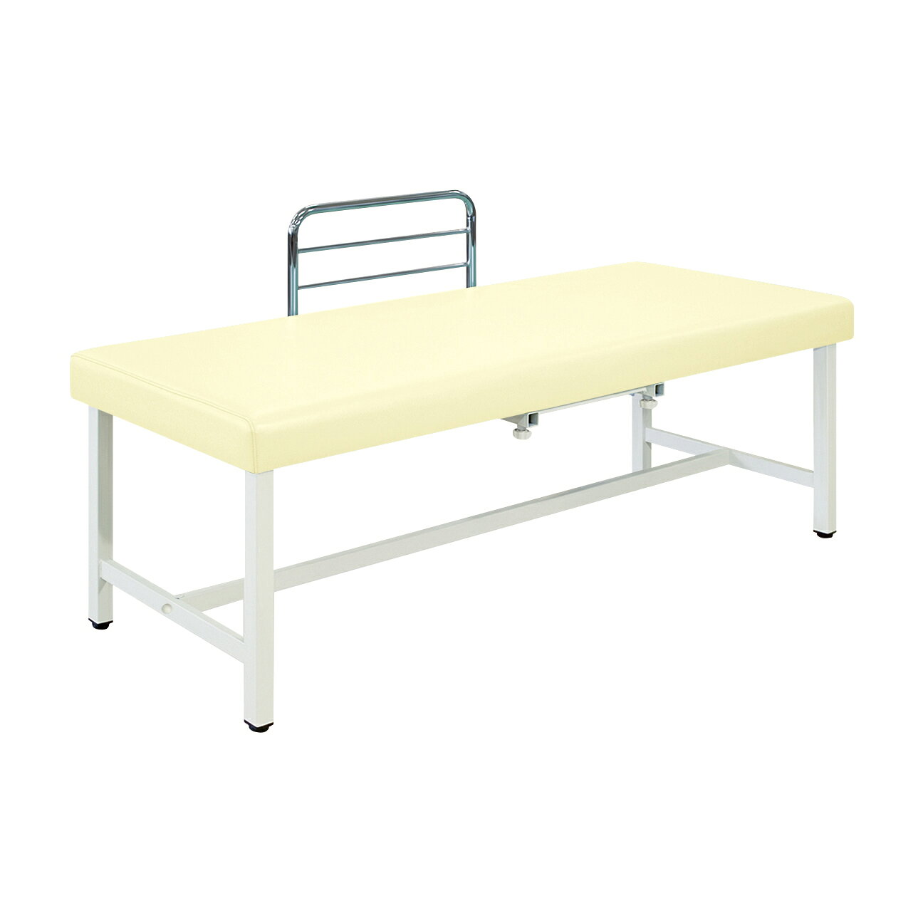 診察台 ビニルレザークリーム高田ベッド製作所TB-1364(60X180X55CM)●ベッドからの転落を防止するベッドガード付。●ベッドガードが不要な時には逆さに向けて差し込むことで収納可能。●床面との隙間を微調整できる直径3.8cmの便利...