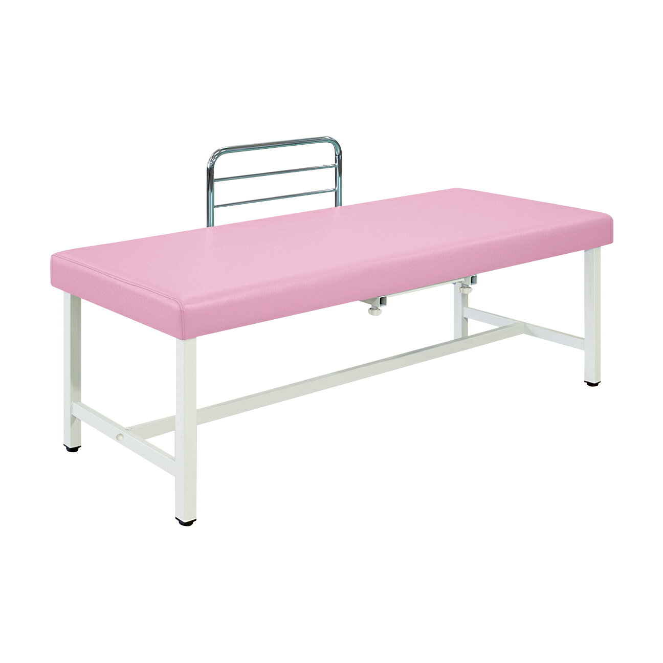 診察台 ビニルレザーピンク高田ベッド製作所TB-1364(60X180X60CM)●ベッドからの転落を防止するベッドガード付。●ベッドガードが不要な時には逆さに向けて差し込むことで収納可能。●床面との隙間を微調整できる直径3.8cmの便利な...