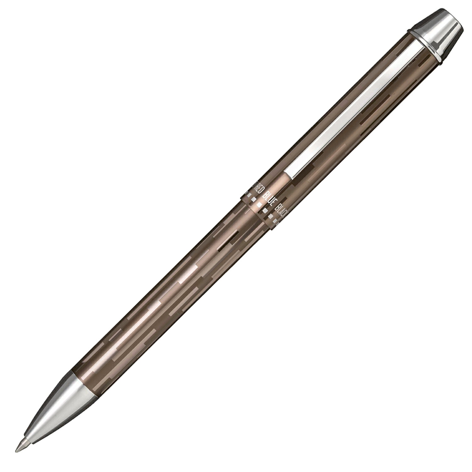 軽量アルミボディが好評のメタリノシリーズ。★黒・赤・青ボールペンと0.5mmシャープペンシルの4機能を内蔵、1本で4役こなす多機能ペン。　★普段使いはもちろん、贈り物にもオススメです。芯(黒・赤・青)★油性0.7mm ★ シャープ芯0.5m...