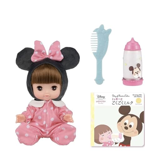 通常版-/フリーサイズ/-・PatternName:単品・Disney・対象年齢:18か月以上・セット内容:・レミンのお人形(ミニーのカバーオール、おむつ):1・ミルクびん:1・くし:1・絵本(ミッキーとごくごくミルク):1・ミルクびん、く...