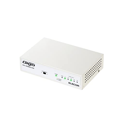 スイッチングハブホワイト/5ポート/EHC-G05MN2-HJW・Color:ホワイトStyle:スイッチングハブ・パッケージ個数:1・非通信時のポートへの電力供給をカットする省電力機能で、約77%節電※が可能な1000BASE-T対応の電...