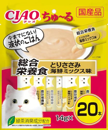 -/14グラム (x 20)/-・パッケージ個数:1・本体サイズ (幅X奥行X高さ) :30.0×3.0×28.0cm・本体重量:315g・原産国:日本・緑茶消臭成分配合・ミネラル類、ビタミン類、タウリン配合商品紹介 ちゅるっと出して舐める...