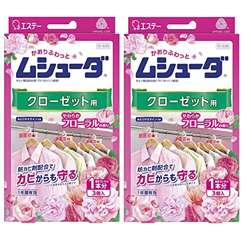ピンク/3個 (x 2)/-・PatternName:クローゼット用2個・パッケージ個数:1・【1年間有効】大切な衣類を約1年間しっかり虫から守ります。おとりかえサインつき。・【こもったニオイしっかり消臭】洗いたてのような清潔感のある香りが...