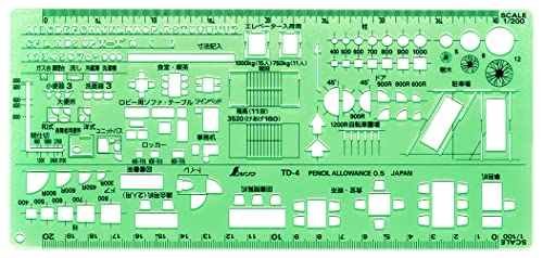 建築定規-/-/TD-4 66010・Style:建築定規・パッケージ個数:1・製品サイズ(mm):105mm×230mm×.75mm　製品重量(g):20g　パッケージサイズ(mm):265mm×113mm×1mm　パッケージ重量(g):...