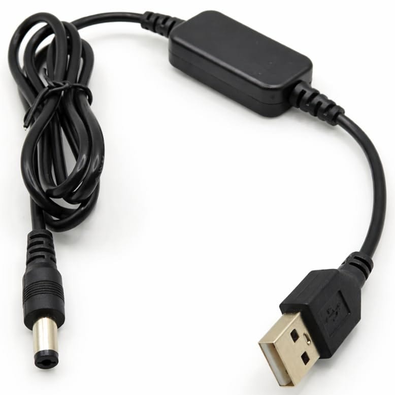 【USB5Vを9V / 12Vへ昇圧】 USB電源（5V）をDC9Vまたは12Vへ昇圧するUSB→DC昇圧ケーブルです。モバイルバッテリーやUSB充電器、PCのUSBポートなどからDC機器へ電源供給が可能です。【DC5.5mm×2.5mmプ...