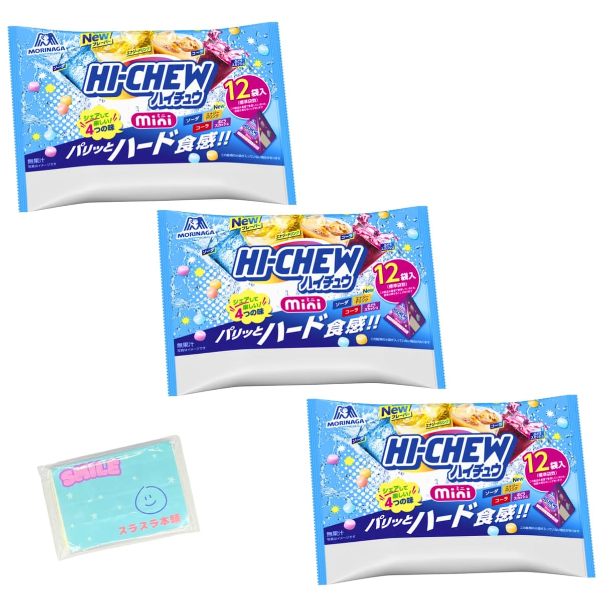 森永製菓 ハイチュウミニ 大袋 120g(標準12袋入) ×3袋セットです。小粒ながら噛み応えのある独自食感と、1袋で4つの味が手軽に楽しめる日常のワクワク感を創出するソフトキャンディです。 ソーダ、エナジードリンク、コーラ、ぶどうスカッシ...