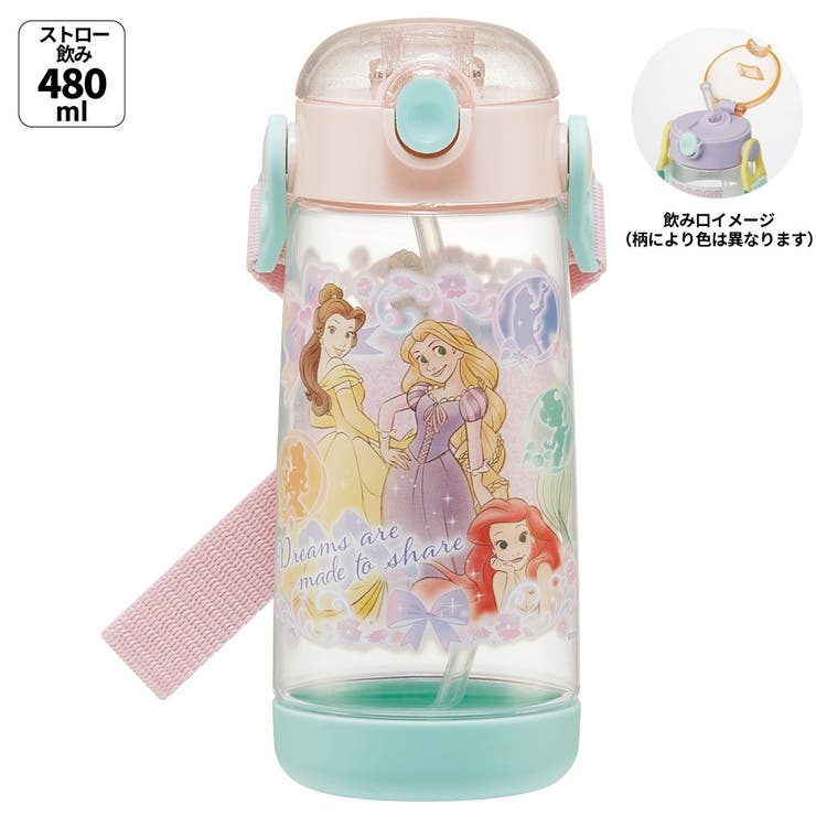 中身が見える透明ボディのストロー飲み水筒です。プッシュ式フタで簡単オープン♪底部には衝撃をやわらげるクッション付き！※プラスチック製品ですので当たり所によっては衝撃で破損します。　お取扱いの際は強い衝撃を与えないようお気を付け下さい。ショル...