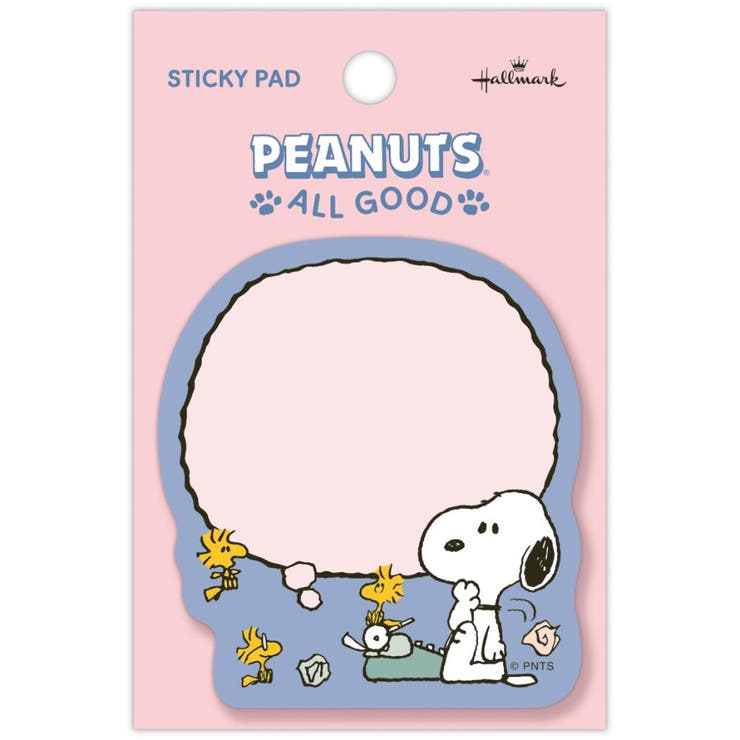 「THINK」をテーマにした付箋かわいい/文房具/ステーショナリー/ふせん/メッセージ大人気PEANUTS/SNOOPYからまたまた可愛いアイテムが登場「ALL GOOD　すべてよし！人生で起こるどんなことも良いことだ」をテーマに、人生で起...