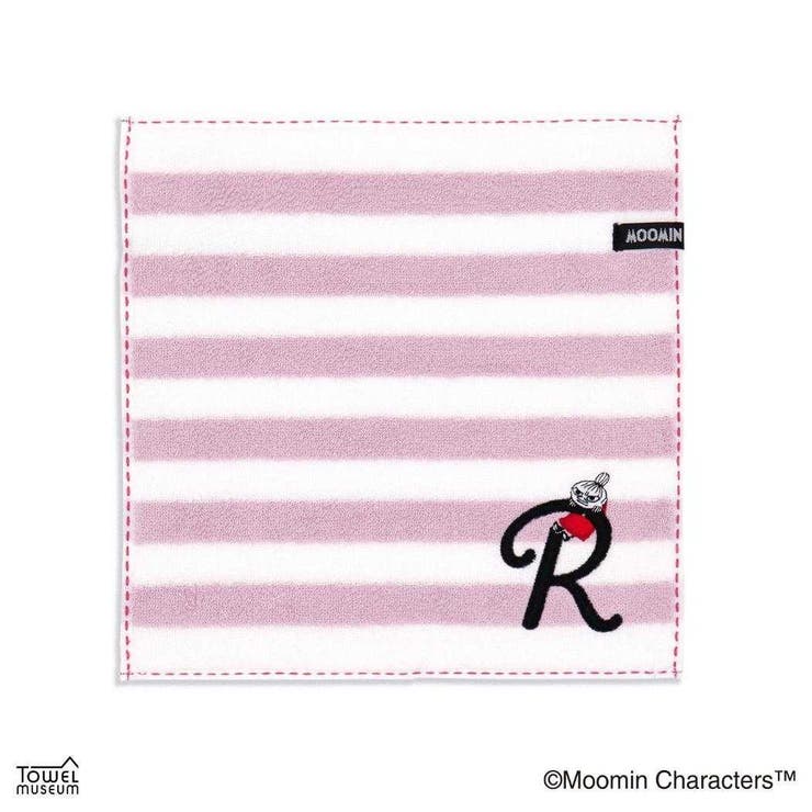 ギフトにもぴったりなイニシャルモチーフのタオルハンカチお祝い/ギフト/バスグッズ/インテリアグッズ/大人ギフトにもぴったりなイニシャルモチーフのタオルハンカチです。好奇心旺盛なリトルミイが、それぞれのイニシャルにギュッとしがみついている様子...
