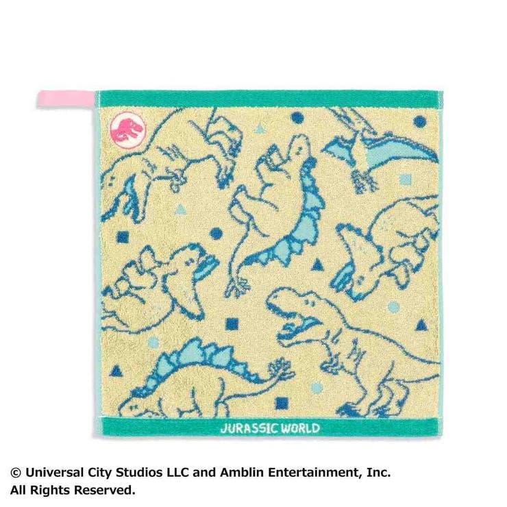ゆるいタッチで描かれた恐竜たちと明るめカラーが可愛い汗拭き/お手拭き/贈り物/ハンドタオル/台拭き映画「ジュラシックワールド」より、タオルコレクションが登場しましたゆるいタッチで描かれた恐竜たちと明るめカラーの組み合わせが可愛らしいデザイン...