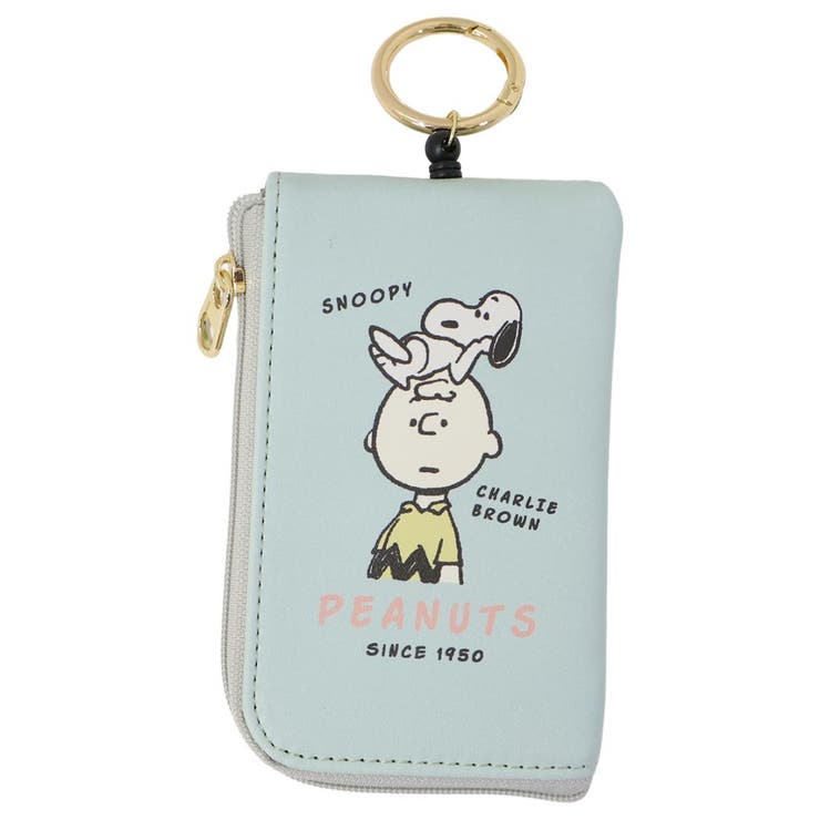 バッグなどに付けられる伸びるキーリング付き通勤/通学/オフィス/学校/プレゼント大人気[PEANUTS/SNOOPY]グッズにまたまた可愛いnewアイテム登場こちらは使い勝手抜群の[キーケース付きパスケース]中に伸びるキーホルダーが付いた便...