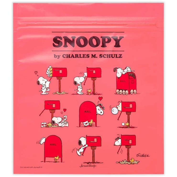 赤いポストにワクワクを詰めてジッパー袋/ジップバッグ/お裾分け/プレゼント/小分け袋「Happiness is Red　スヌーピーの身の回りにある大事な赤いもの」をテーマにしたスヌーピーのステーショナリーコレクション。キャラクターではないけ...