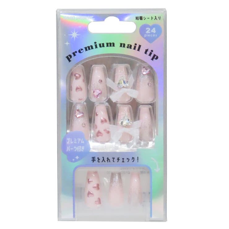 貼るだけ簡単ネイルチップコスメグッズ/お洒落/ネイルアレンジ/簡単 ネイル/可愛い ネイルチップ毎日が楽しくなるキュートなZAKKAシリーズこちらはとってもかわいい[ネイルチップ]ネイルチップ24ピース、粘着シール24枚、爪やすり、ウッドス...