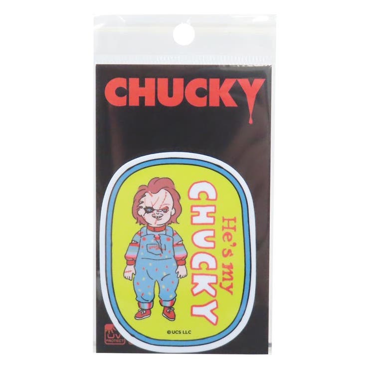 自転車やパソコンいろんなところに貼って楽しい耐水ステッカー目印/コレクションシール/デコシール/ウォータープルーフ/お洒落ホラームービーで人気の[CHUCKY/チャッキー]グッズにまたまた可愛いnewアイテム登場こちらは定番人気アイテム[ス...