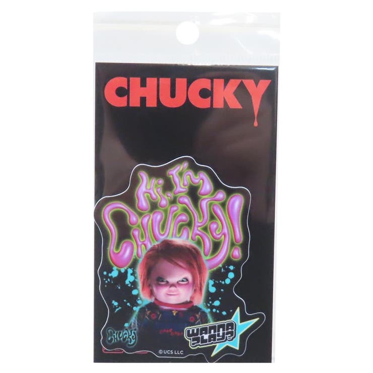 自転車やパソコンいろんなところに貼って楽しい耐水ステッカー目印/コレクションシール/デコシール/ウォータープルーフ/お洒落ホラームービーで人気の[CHUCKY/チャッキー]グッズにまたまた可愛いnewアイテム登場こちらは定番人気アイテム[ス...