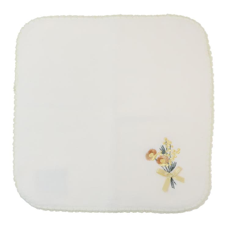 ふわふわ手触り＆刺繍デザインがかわいいミニタオル可愛い ハンカチ/お手拭きタオル/お洒落/プレゼント/レディースおしゃれなフラワーデザインで人気のシール[POCHE BOUQUET/ポシェブーケ]シリーズこちらは人気アイテム[ミニタオル]汗...